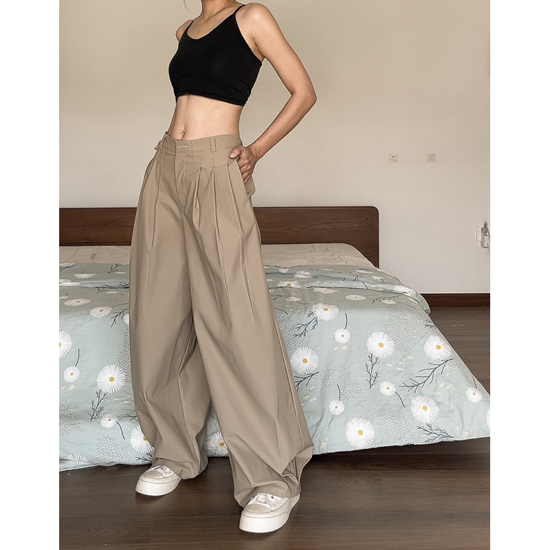 Boom tube pants with one side pleats - QBOOM | Shopee Malaysia