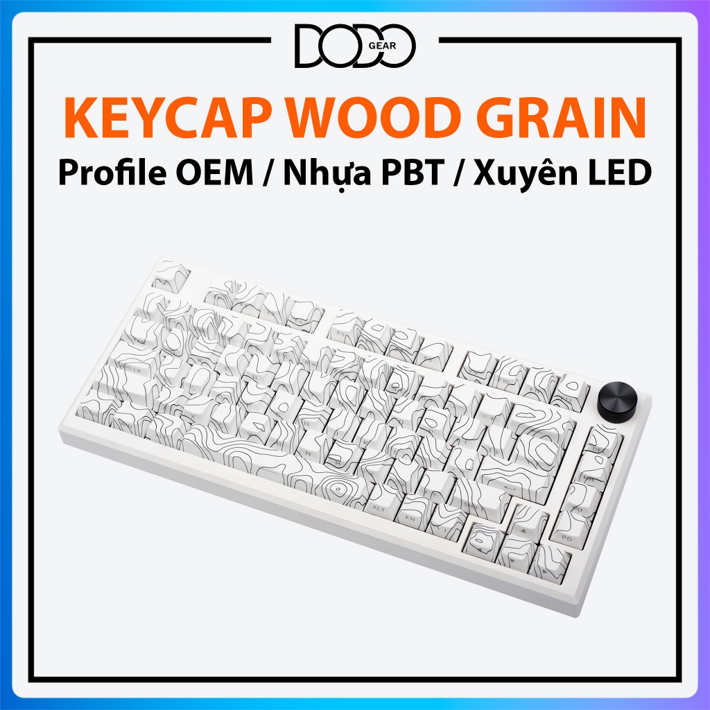 Wood Grain keycap through led KC006 profile OEM PBT plastic keycap with ...