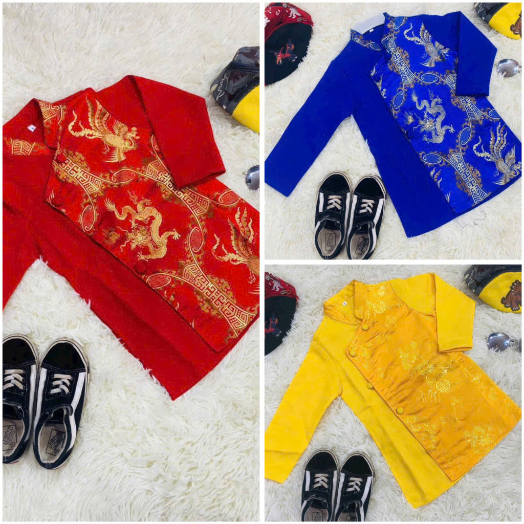 Boys' Ao Dai Brocade Ao Dai Long Pattern for Children 3 Children's ...