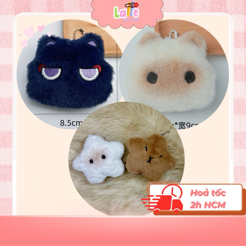 Luxury squeaking cat-shaped star-shaped Capybara keychain in the anime ...