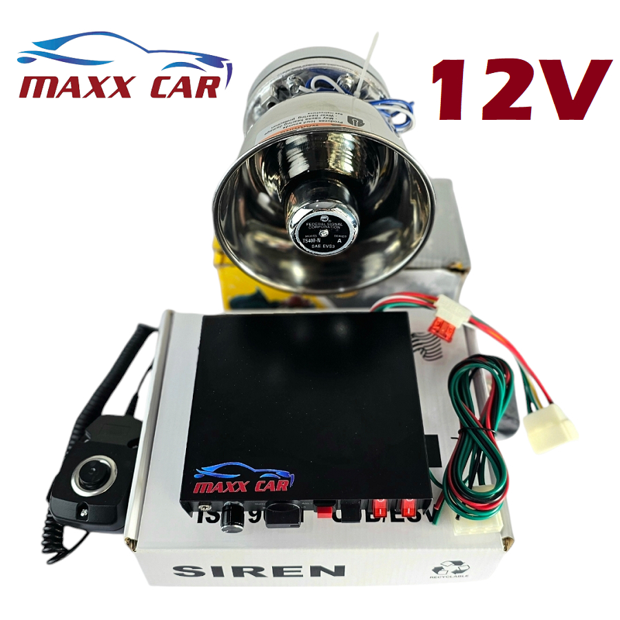 Maxxcar CJB 200W Siren Set (9 Sound Modes, 12V/24V) - Microphone ...