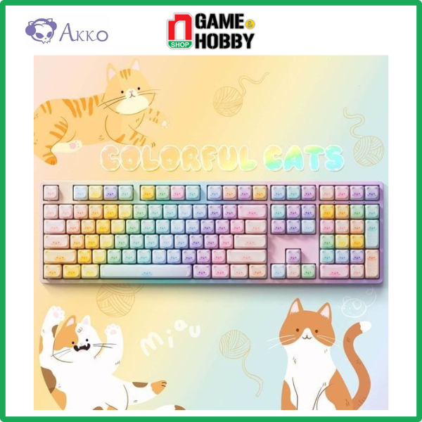 Color CAT KEYCAP SET FOR MECHANICAL KEYBOARD - GENUINE AKKO | Shopee ...