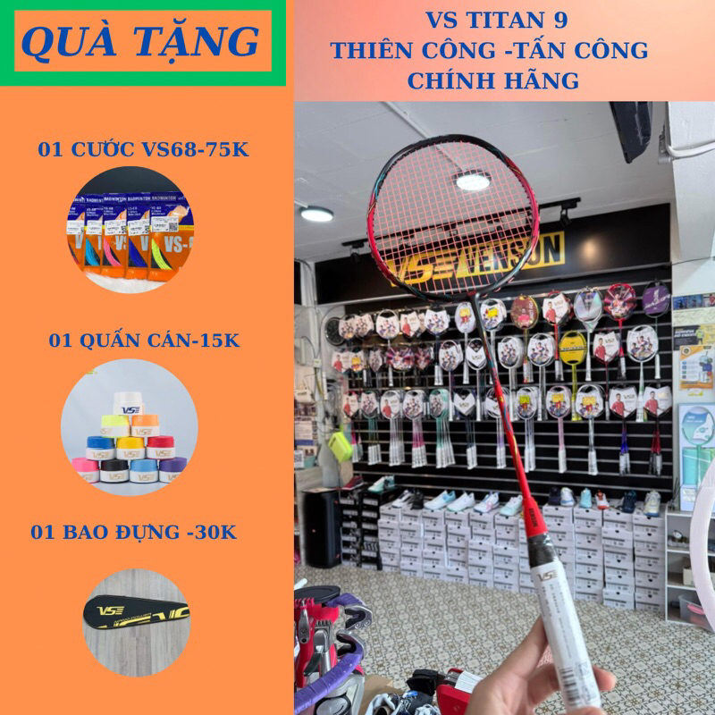 [Genuine]VS Titan 9 Thien Cong Premium Badminton Racket (free pre ...