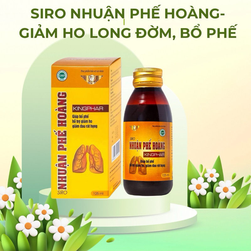 Kingphar Hoang Lung Syrup 3, 125ml bottle, helps nourish lungs, relieve ...