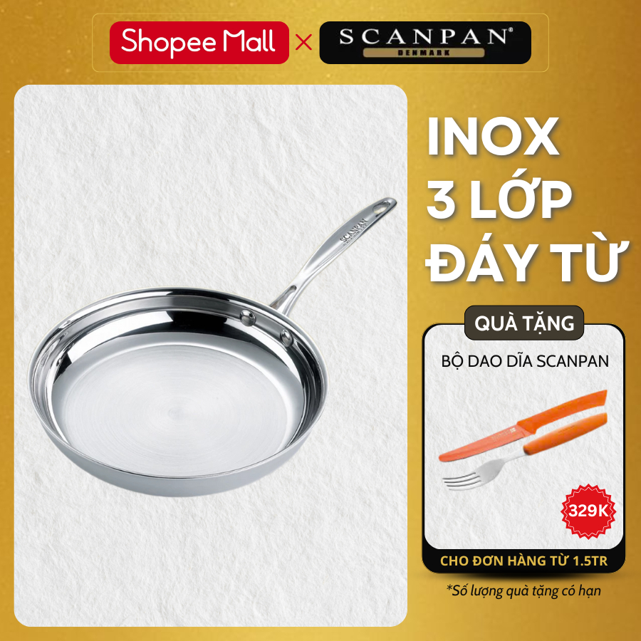 Scanpan IMPACT Stainless Steel Pan Premium 304 Stainless Steel Pan with ...