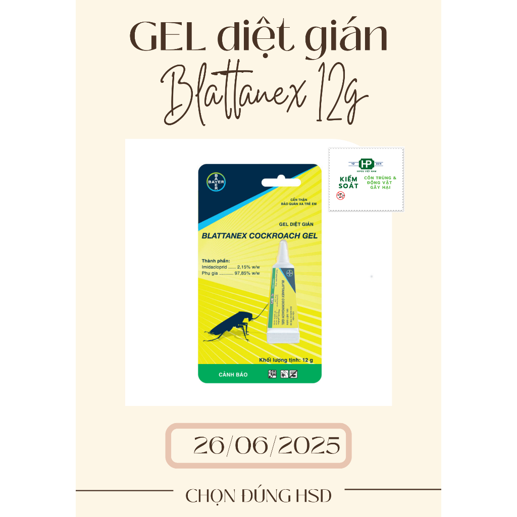 Bayer Blattanex Cockroach Cockroach Killing Gel 12g (DATE June 26, 2025 ...