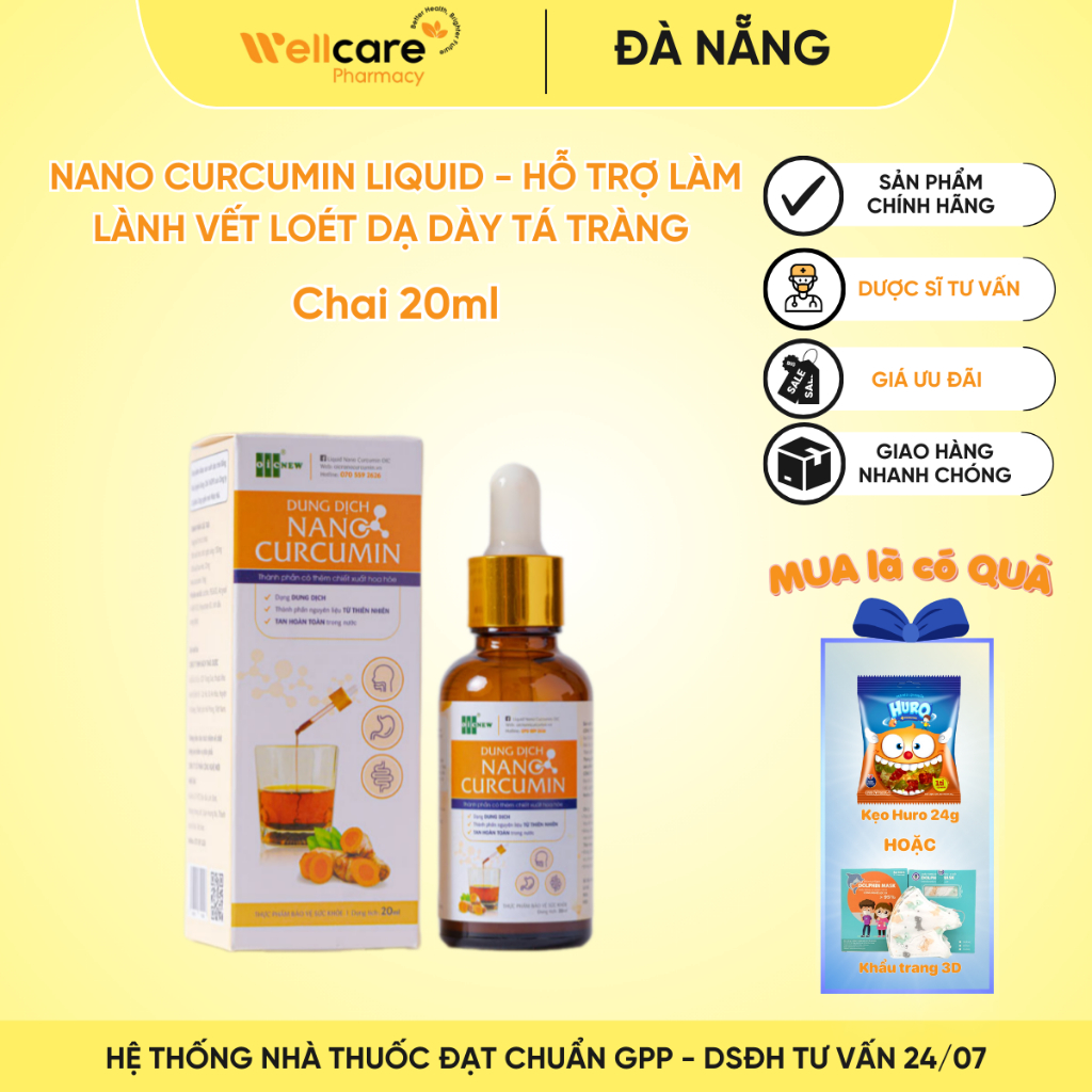 Nano CURCUMIN SOLUTION [Genuine] Box of 20ml - Helps reduce symptoms of ...