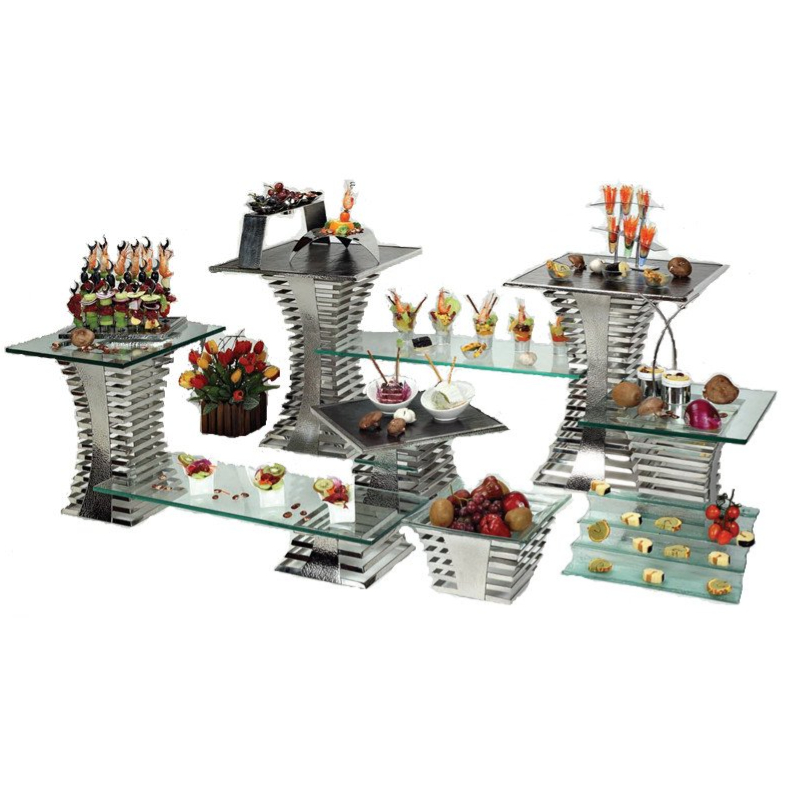 Buffet display shelves, Round and Square Cylindrical Buffet Decoration ...