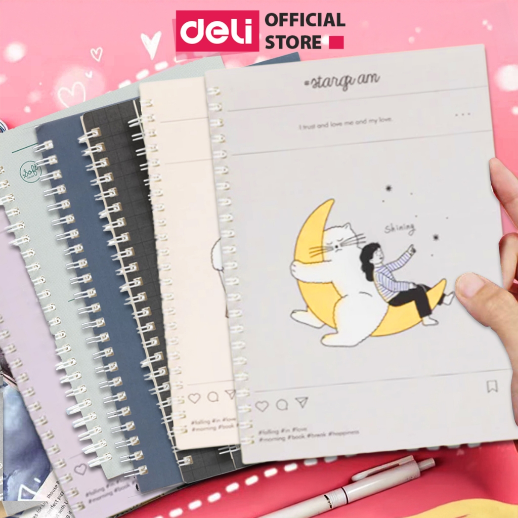 XO A5 Deli Dual Spring Notebook - 120 Pages of Anti-Glare Horizontal ...
