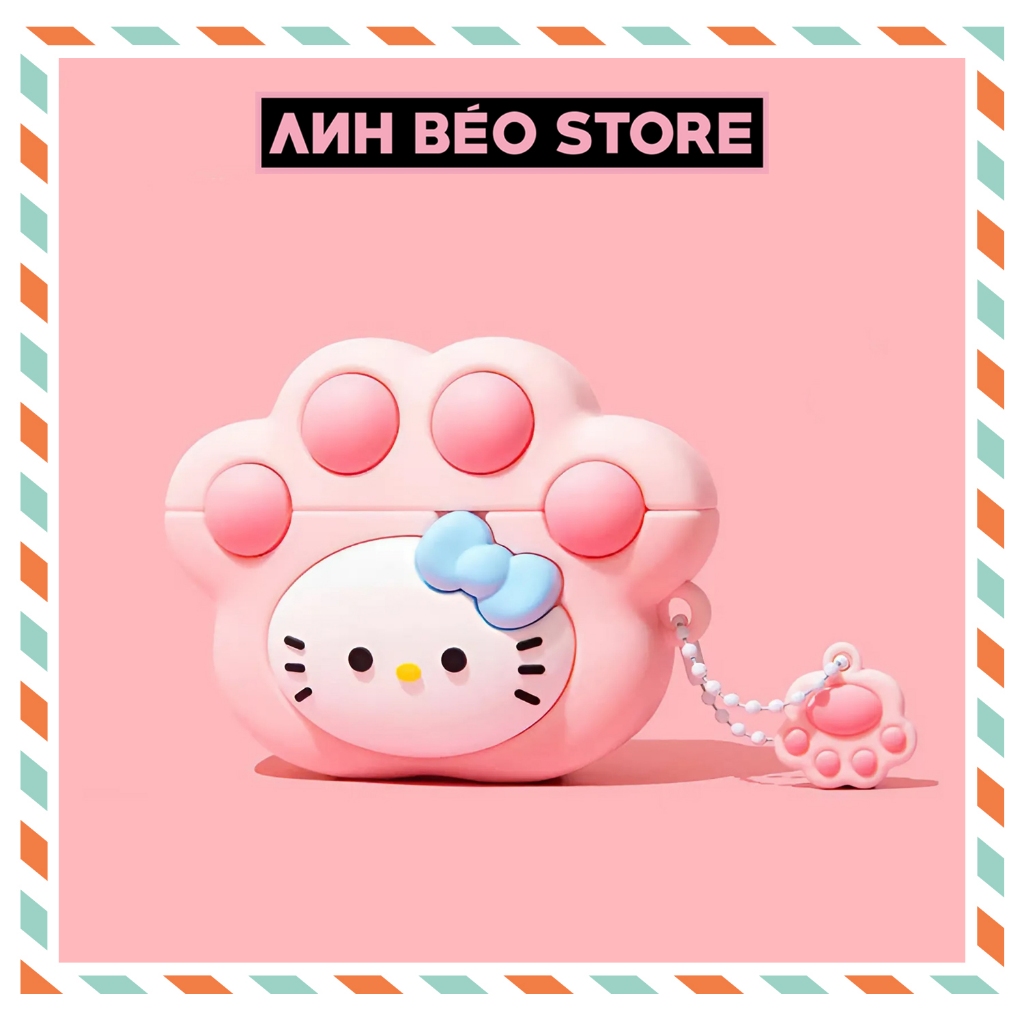 Airpod 2 3 Pro Pro 2 KITTY Cat Paw Hat Case with keychain, Airpods ...