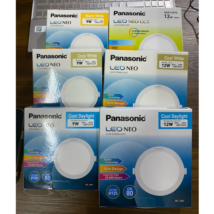 (Panasonic) Genuine Panasonic 9w 12w Neo Slim Recessed Round led Panel ...