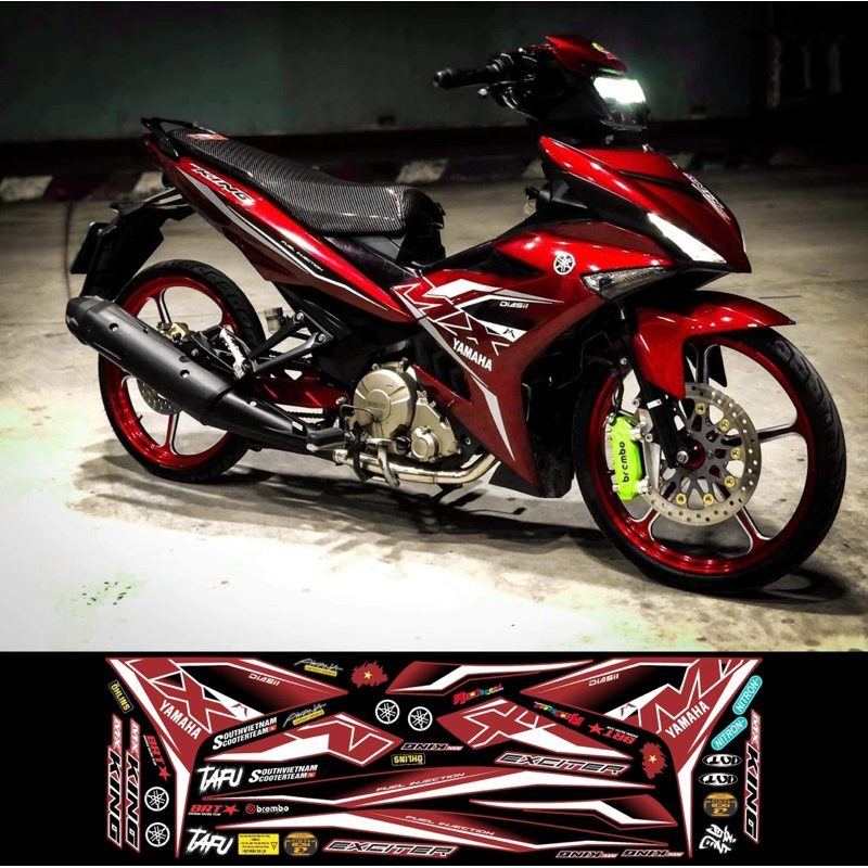 Exciter 150 car sticker decal - model mxking mx king 150 red black ...