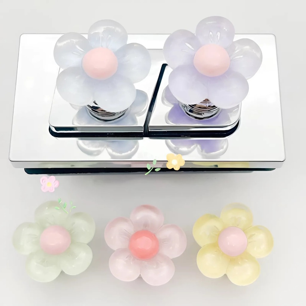 Toilet push button, cute flower-shaped toilet push button, conveniently ...