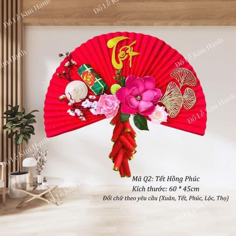 TRI (pre-installed Model) decorative hanging paper fan CNY, derco red ...