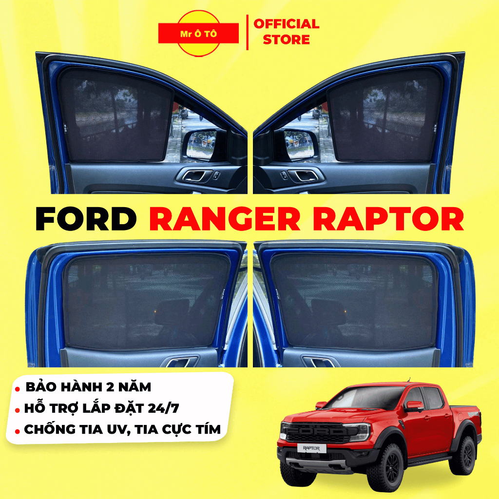 Sun Curtain for FORD RANGER RAPTOR Type 1 MR CAR Anti-UV, Ultraviolet ...
