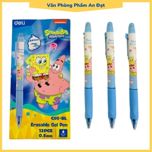 Deli G95 erasable gel pen 0.5mm stroke, Deli SpongeBob erasable pen ...