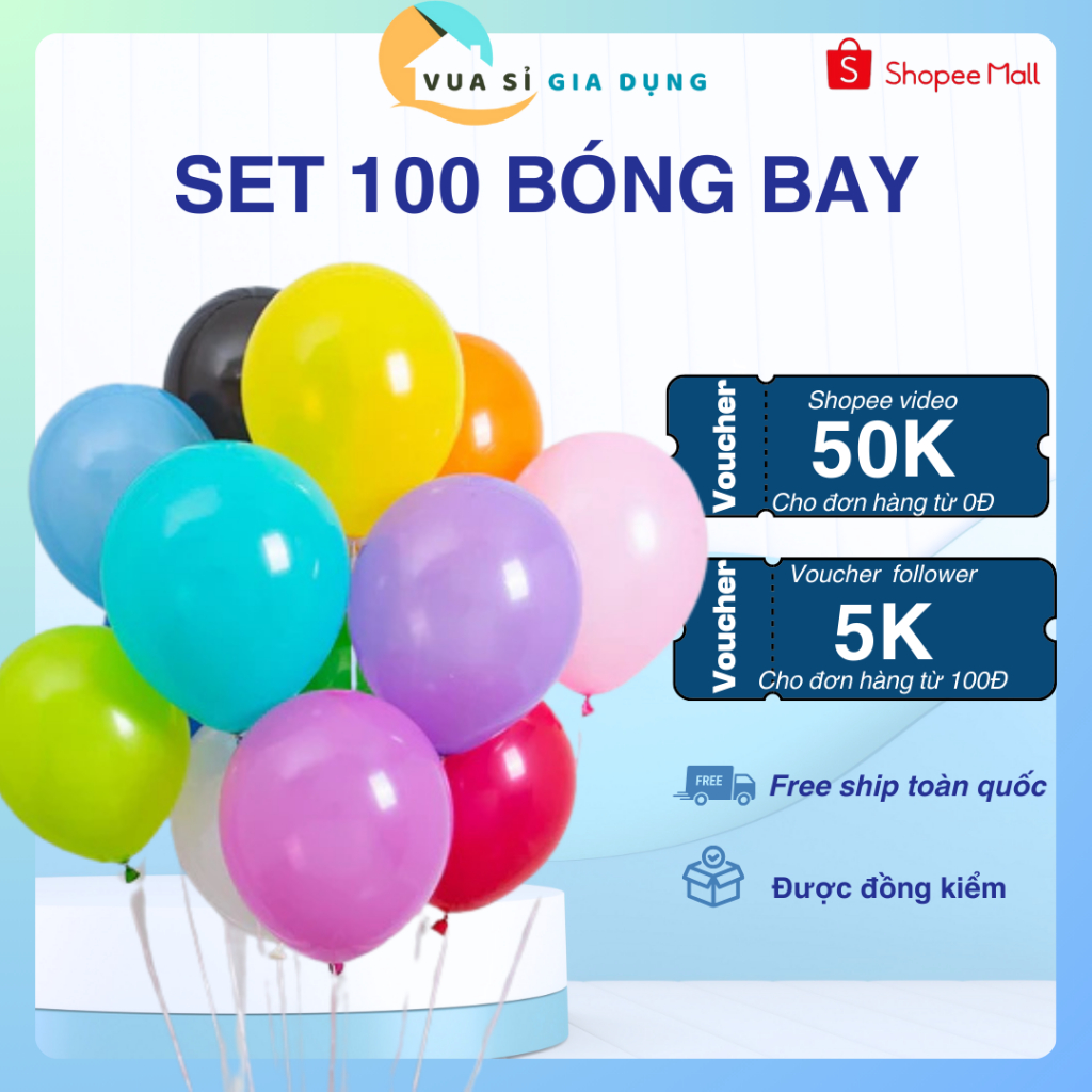 Set of 100 Balloons for Birthday Decoration, Balloons for Wedding Room ...