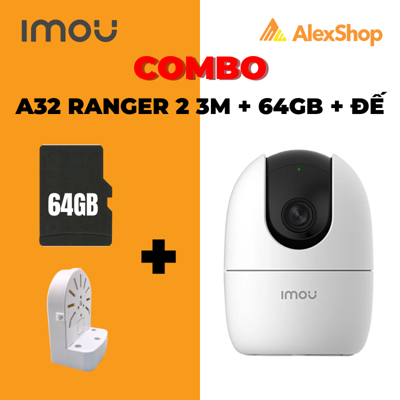 [COMBO.] Imou A32 Camera (3M) Ranger 2 Wifi + 64G Card + Copper Ring L ...