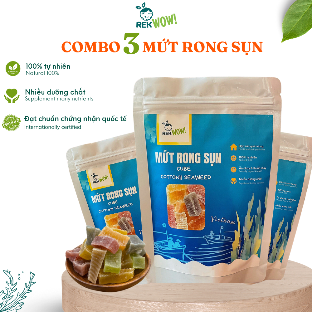 Combo of 3 Bags of REK WOW Seaweed Jam - 100g bag - Healthy snack - Dried fruit | Shopee Malaysia