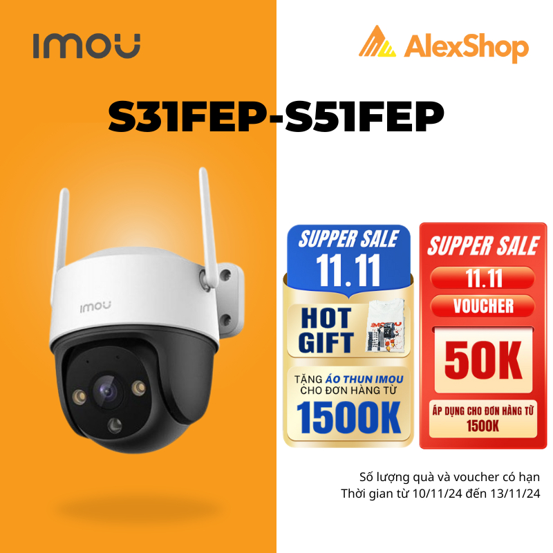 [Combo] Imou Outdoor Camera S51FEP 5M + 64Gb Memory Card + Technical ...