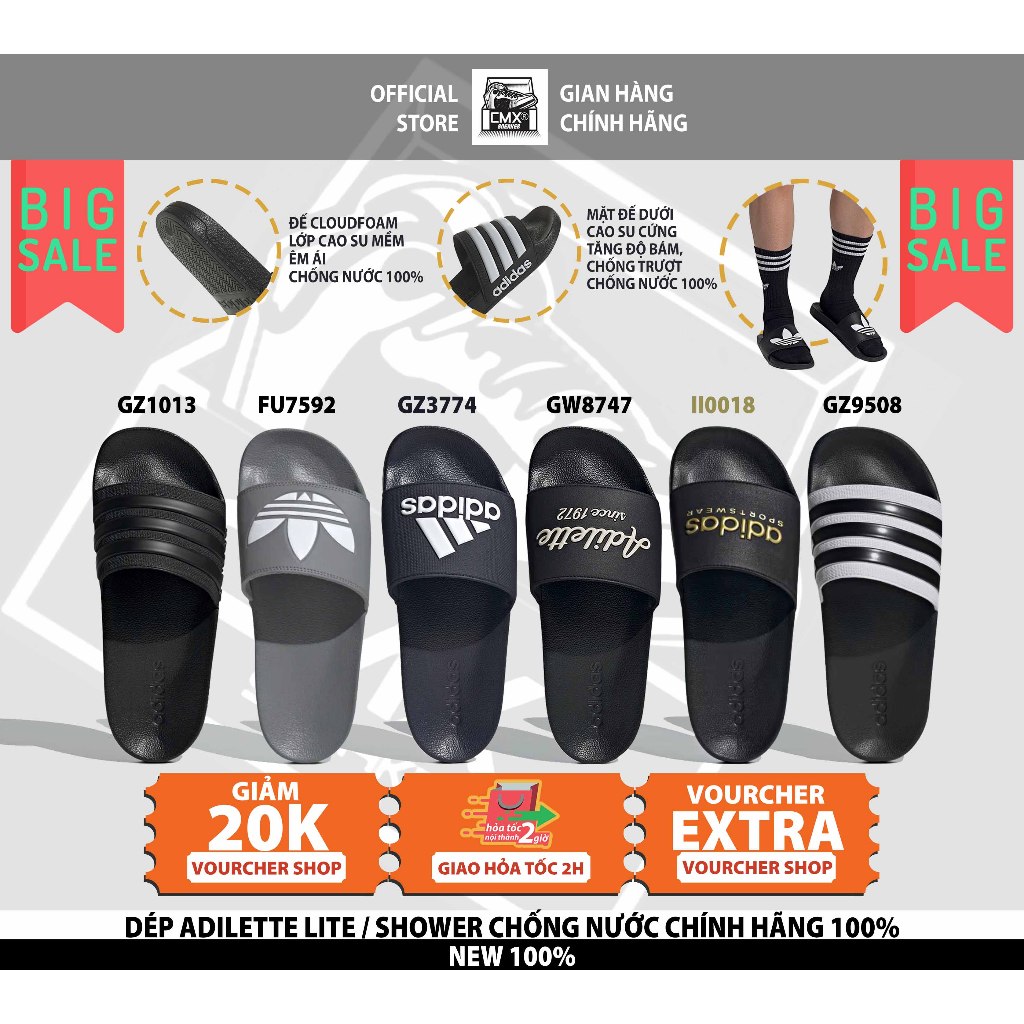 Genuine Adi Adilette SHOWER / LITE Sandals (FU7592 - GZ3773 - GZ1013 ...