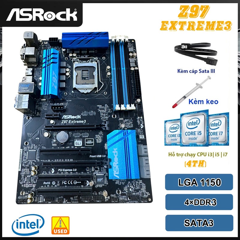 Mainboard - ASRock Z97 Gaming Computer Motherboard - 4 ram Slots - Glue ...