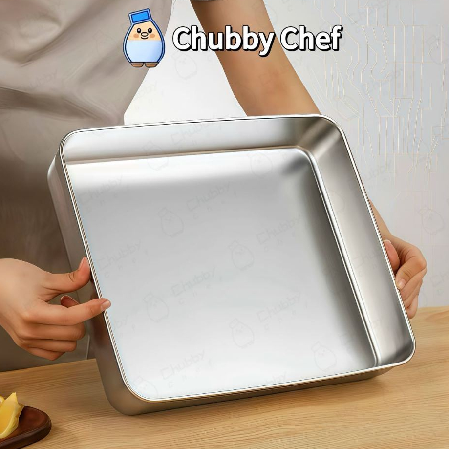 Chubby Chef premium deep-dish stainless steel food tray, thick ...