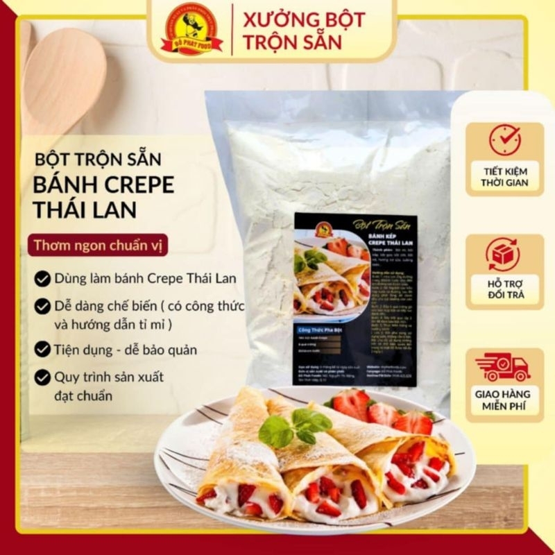Pre-mixed crepe dough, Thai crepes, pancake flour - 1kg package - with ...