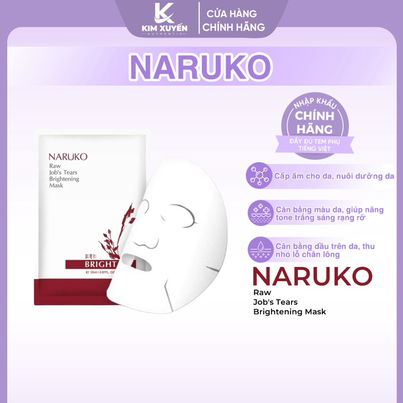 NARUKO Skin Whitening Mask with Red Yin Extract 25ml | Shopee Malaysia