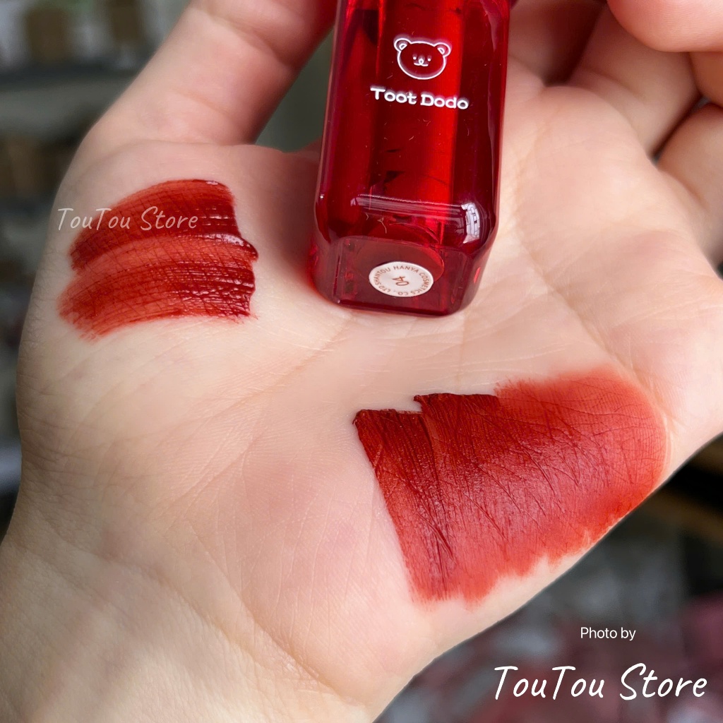 Toot Dodo Toppoki red square matte lipstick with cute bear shape (real ...