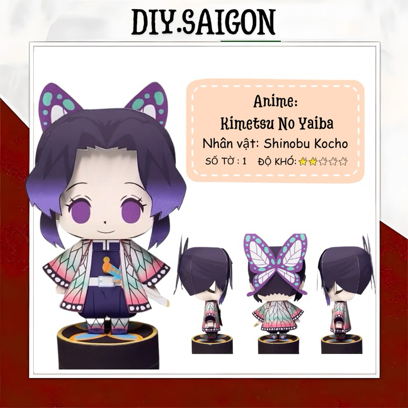[Kimetsu No Yaiba] - Anime Chibi Shinobu Kocho Paper Model | Shopee ...