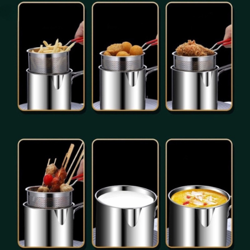 Deep Fryer with Stainless Steel Filter Rack | Shopee Malaysia