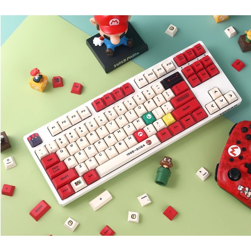 Mario Keycap set keyboard buttons – PBT Double-Shot - Cherry profile ...