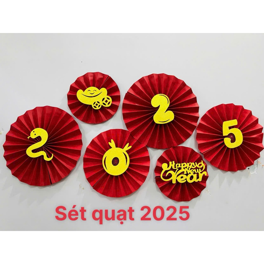 Fan set with the word 2025 used to decorate ceremonies CNY beautiful ...