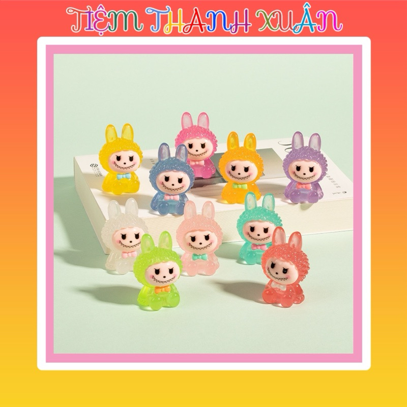 Charm Labubu Glowing Transparent Play Blind Bag Display Keychain Gift ...