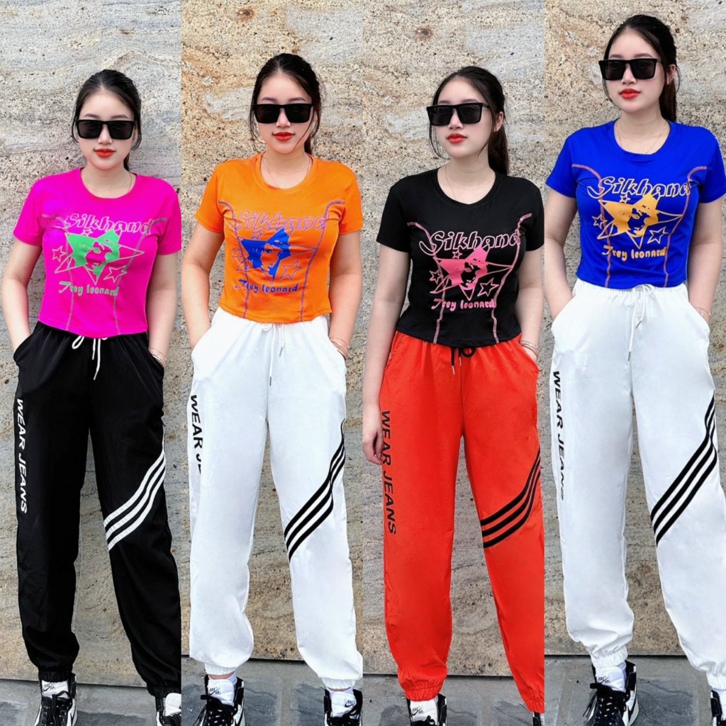 Women's sports set, wind pants and crop top, shuffle dance outfit ...
