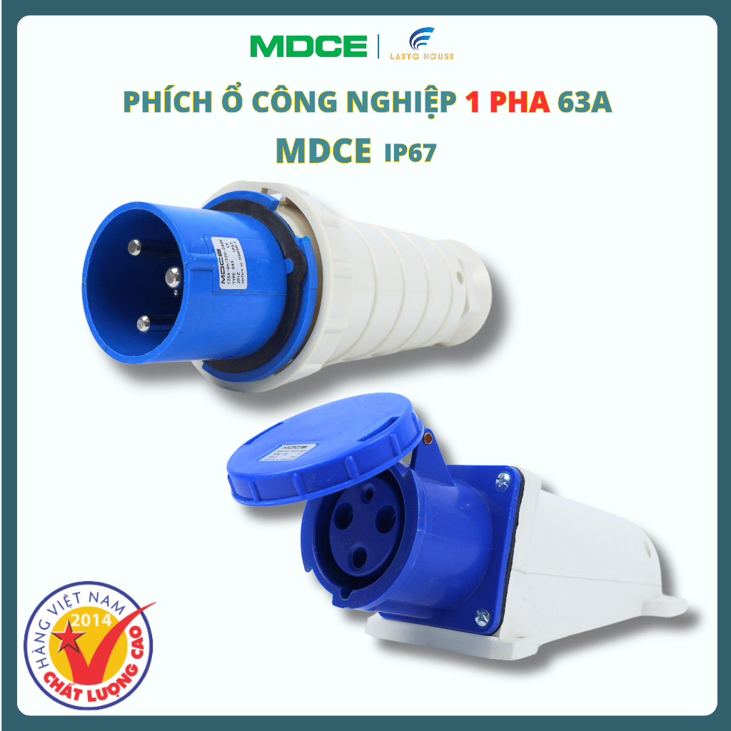 Mdce single-phase 63A industrial plug and socket IP67 protection grade ...
