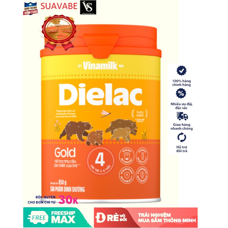 Vinamilk Dielac Alpha Gold Step 4 Powdered Milk (850g) | Shopee Malaysia