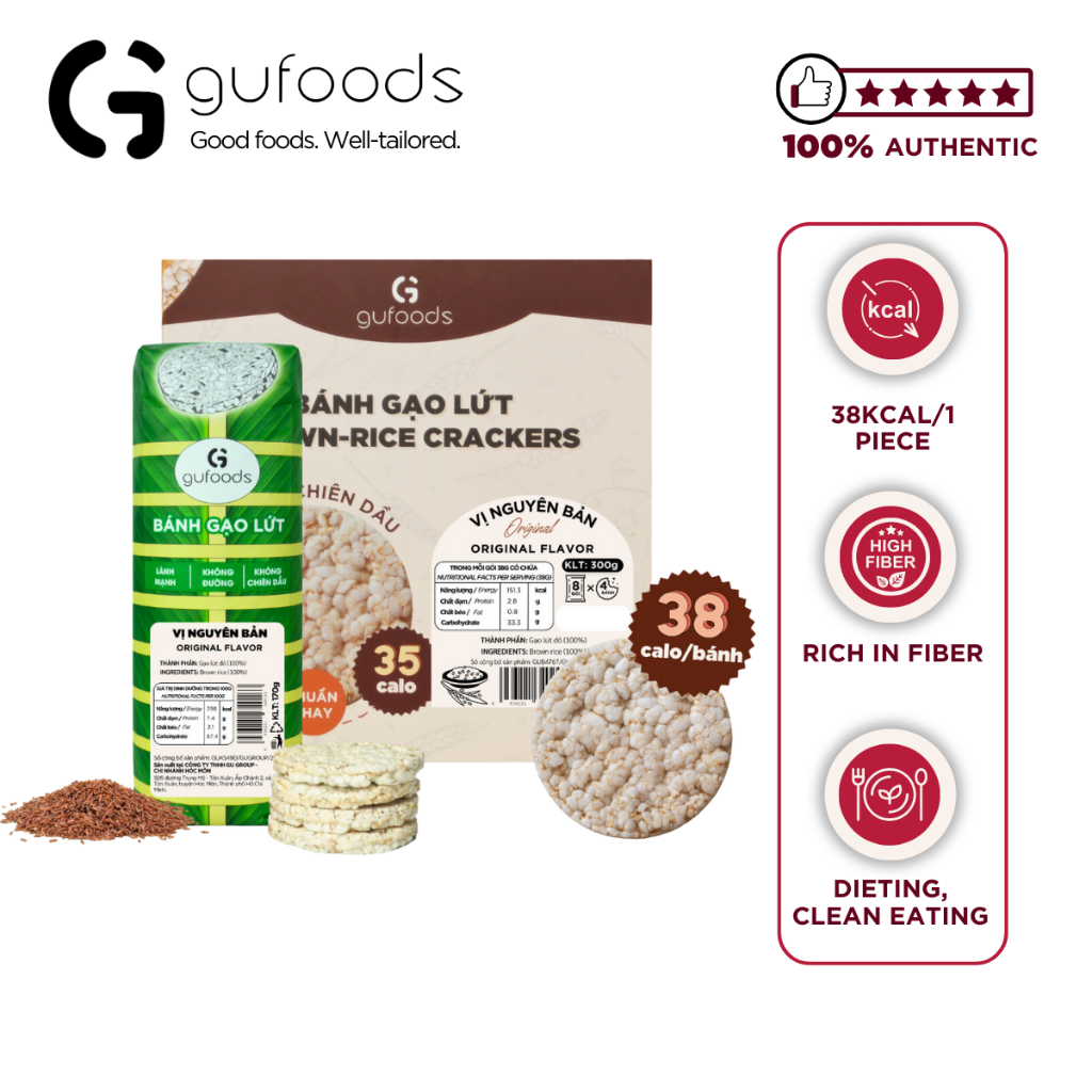 Brown rice crackers - GUfoods diet brown-rice crackers (170g/300g/75g ...