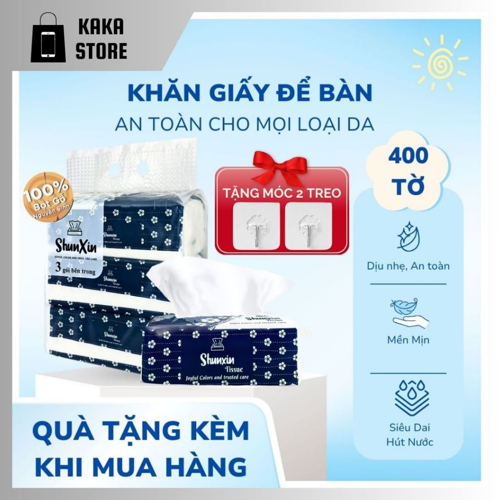 Premium SHUNXIN TABLE TISSUES With 4 layers 1 Pack of 400 Sheets, Soft ...