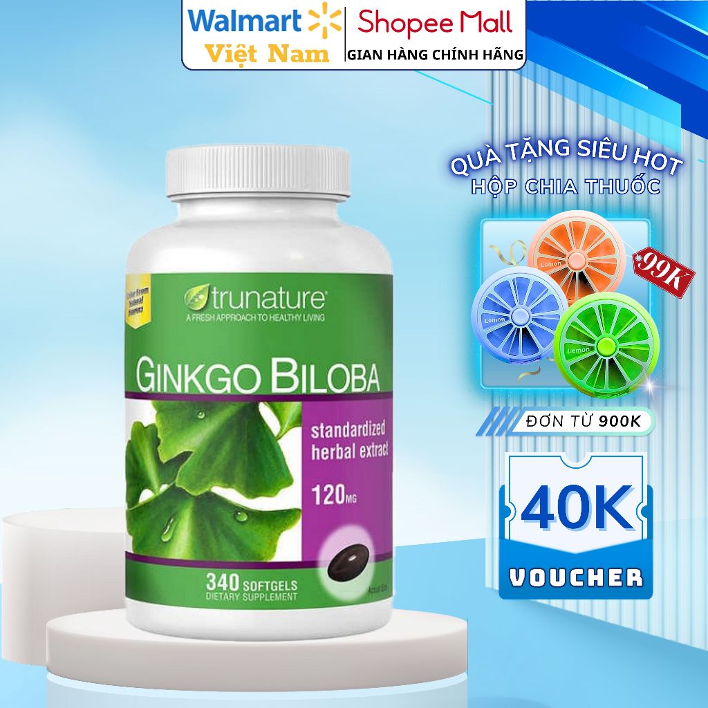 Trunature Ginkgo Biloba brain supplement 340 American Kirkland ...
