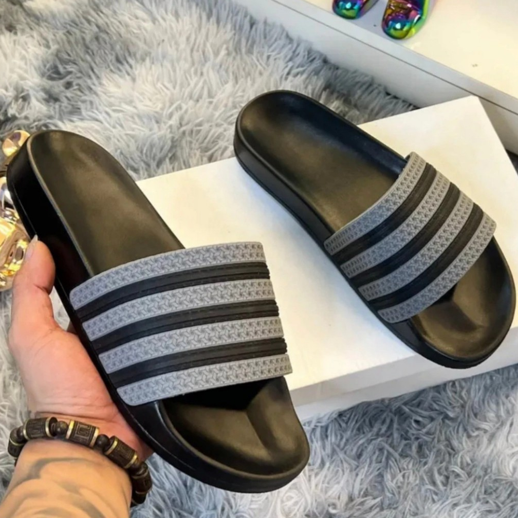 Adidas Men's and Women's Slippers with horizontal stripes with adidas ...