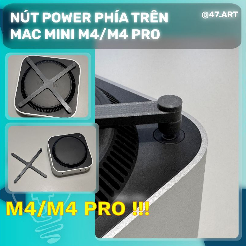 3D printed push switch for 2024 Mac Mini M4 [47.ART] Top Power Button ...