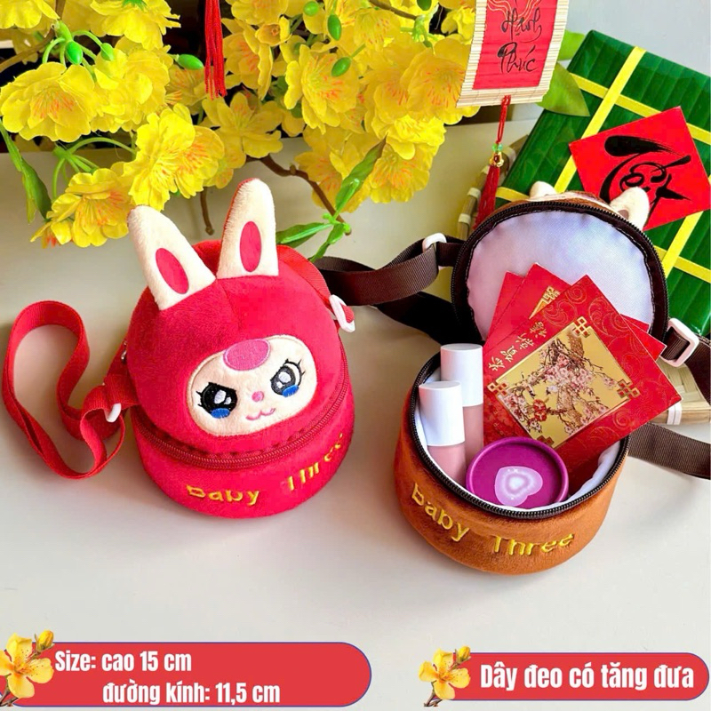 Cute 1 COMPARTMENT STANDING CROSSBACK BABY THREE, LABUBU, CAPYBARA ...