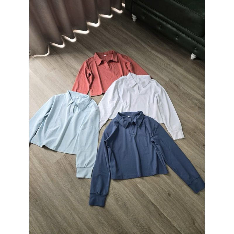 Andar women's crop top polo shirt made in Korea | Shopee Malaysia