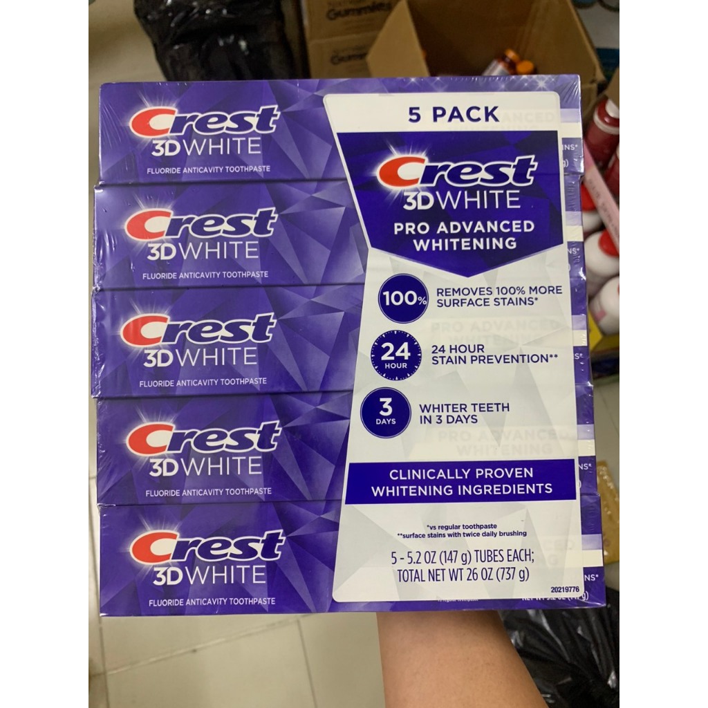 Date 3/27 - Lot of 5 tubes of Crest 3D White Advanced Triple Whitening ...