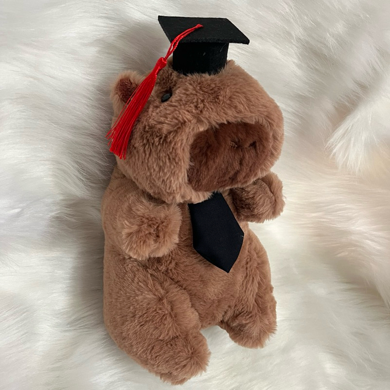 (Ready-Free Card-light) capybara graduation teddy bear wearing tie men ...