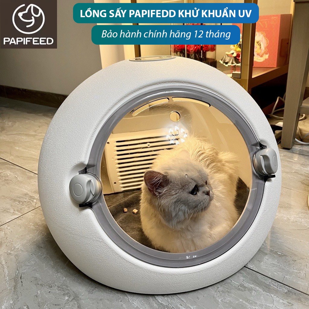 Papifeed Automatic Cat Drying Cage with UV Light, Safe Disinfection Dog ...