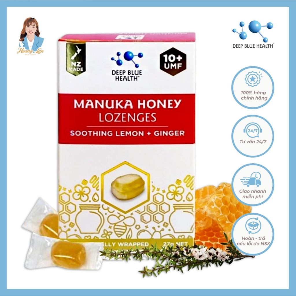 Manuka Honey Lozenges UMF10+ lemon & ginger New Zealand Deep Blue ...