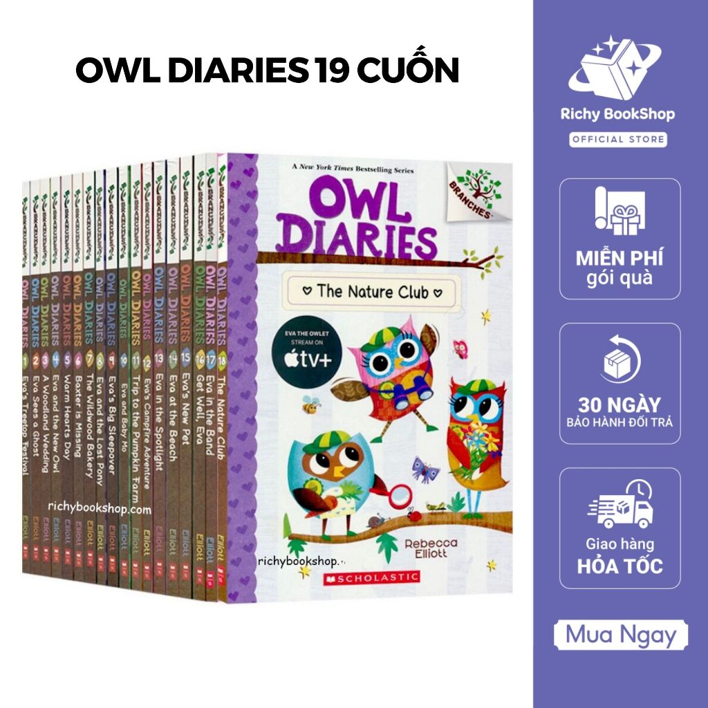 English book - Owl Diaries Little Owl Diary - Set of 18 books | Shopee ...